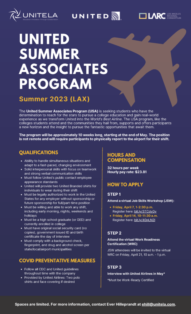 UNITED Summer Associates Program - Los Angeles Regional Consortium (LARC)