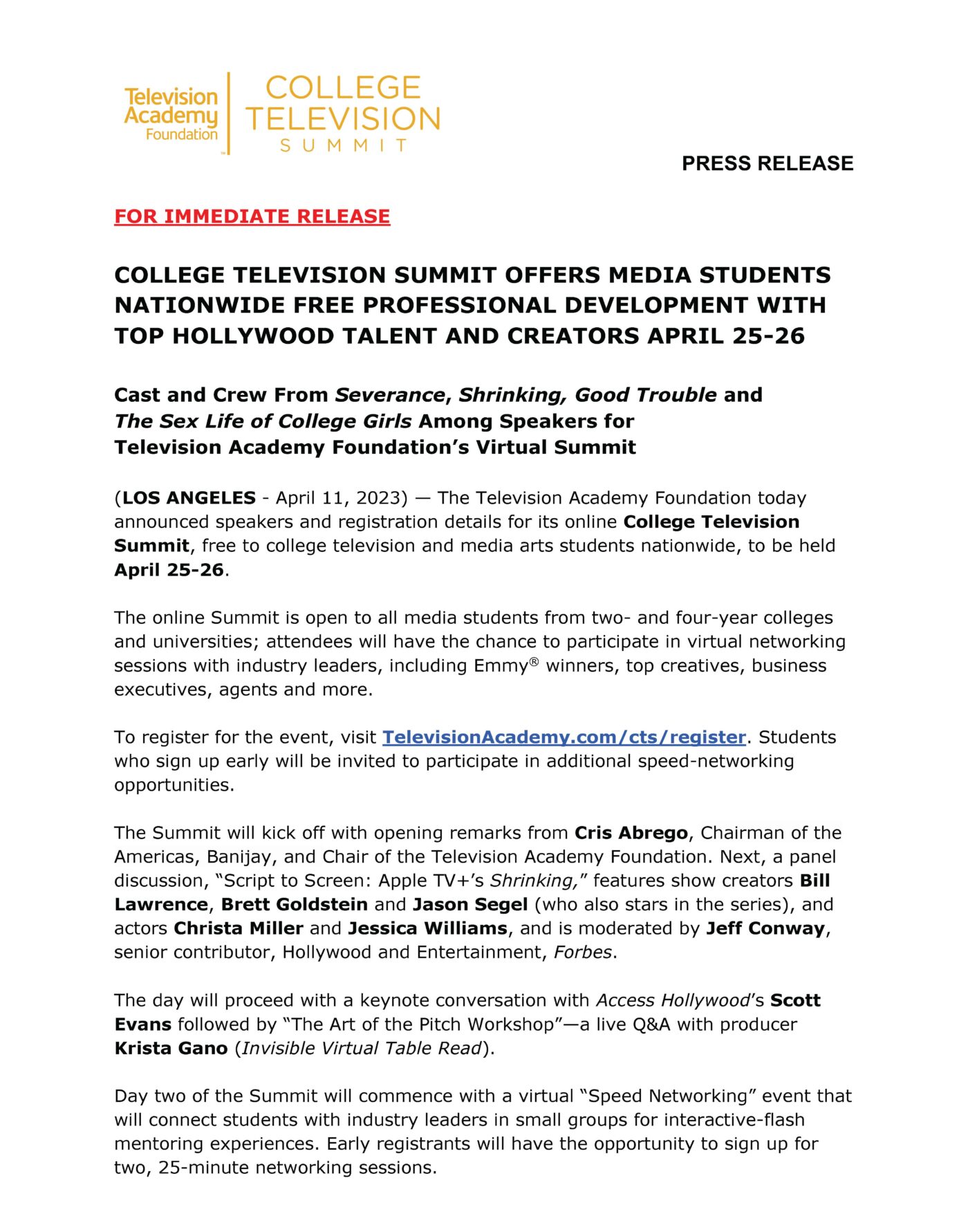 College Television Summit - Los Angeles Regional Consortium (LARC)